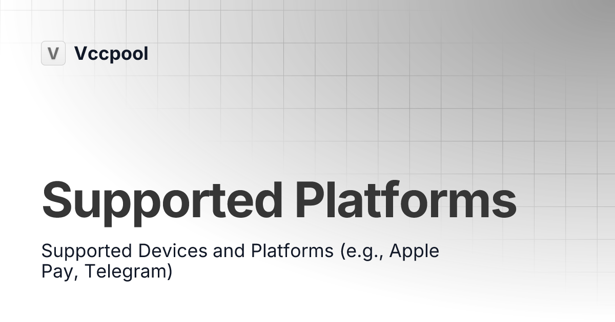 Supported Platforms | Vccpool