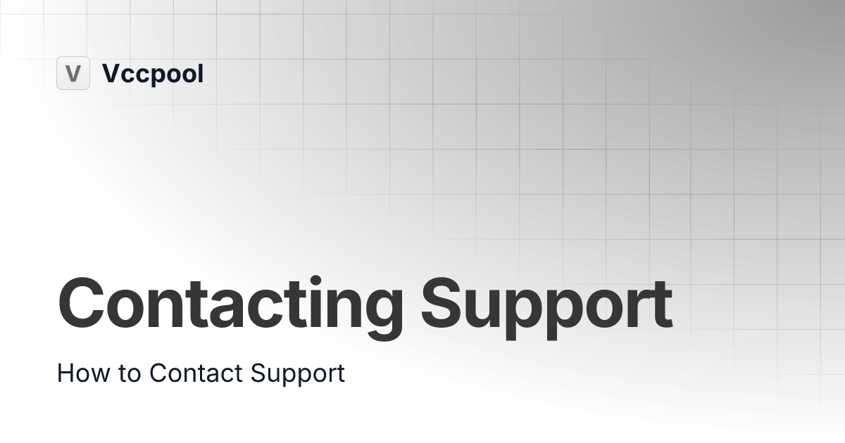 Contacting Support | Vccpool